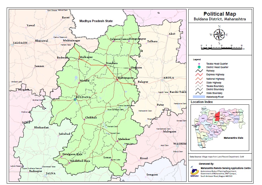Buldhana District Political Map
