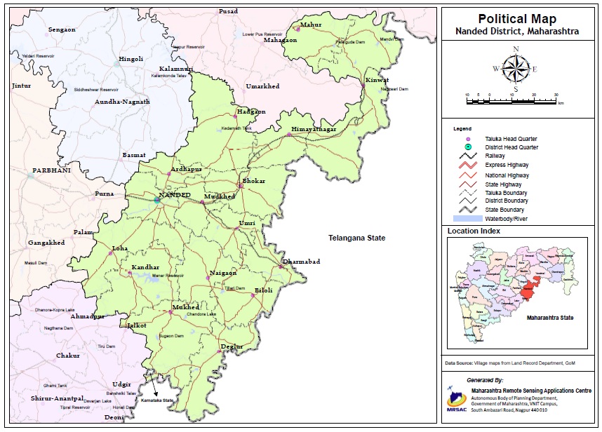 Nanded District Political Map