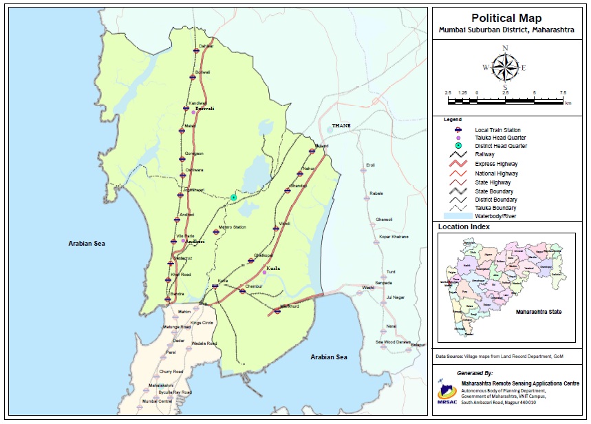 Mumbai-suburb District Political Map