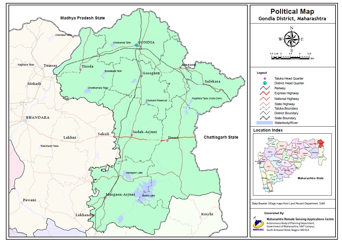 Gondia District Political Map