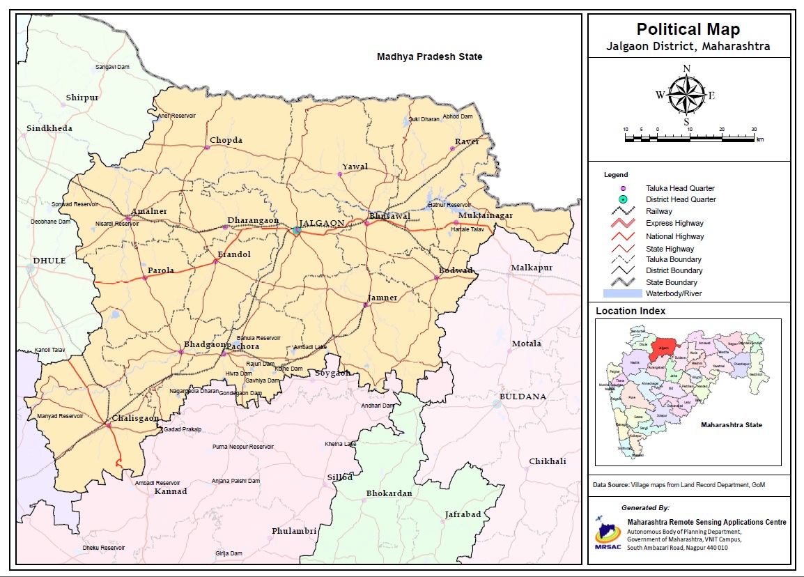 Jalna District Political Map