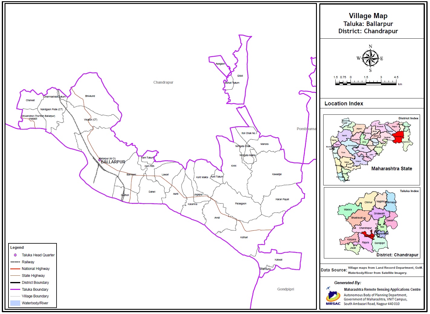 Ballarpur Taluka Village Map