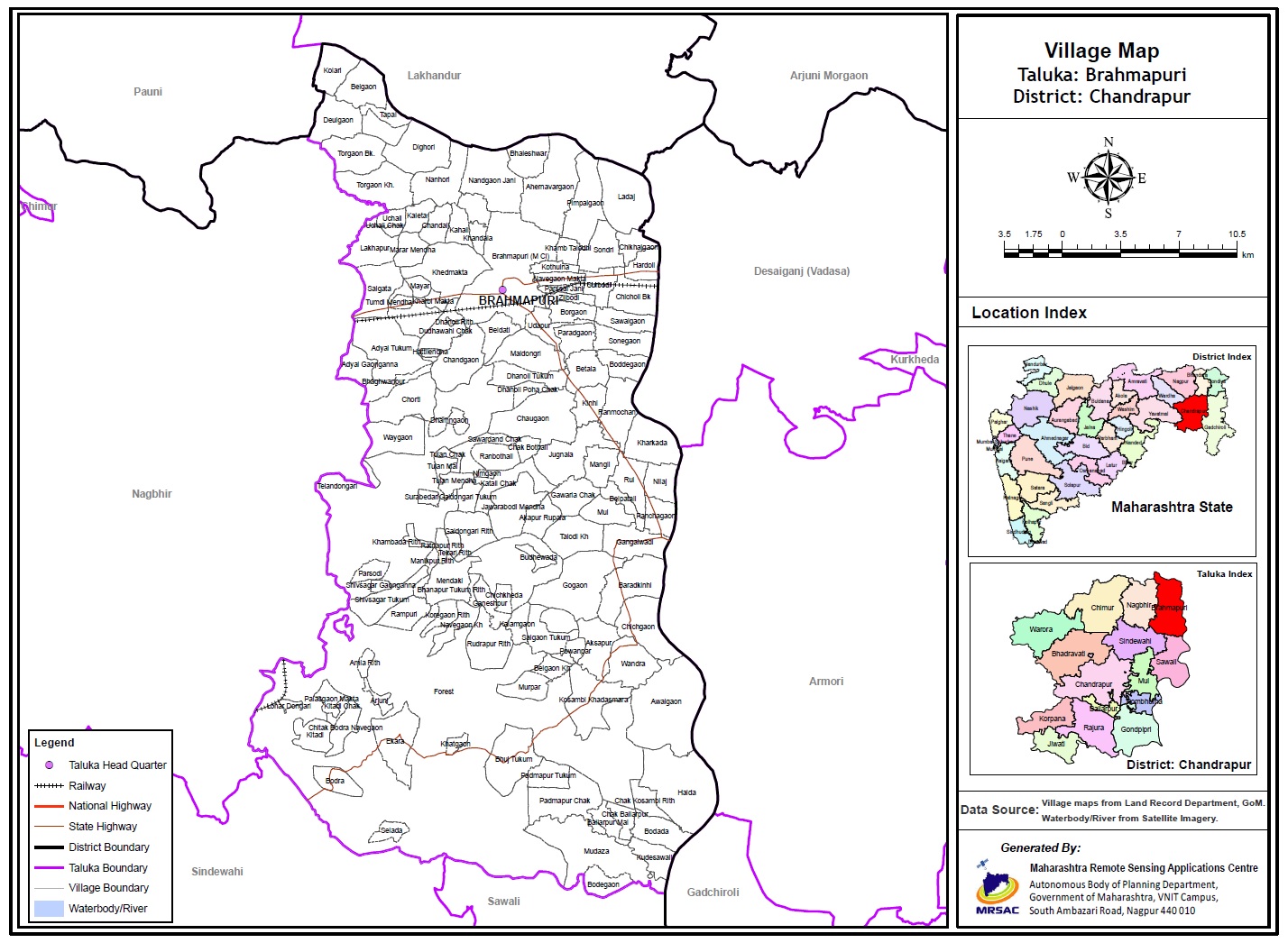Bramhapuri Taluka -Village Map