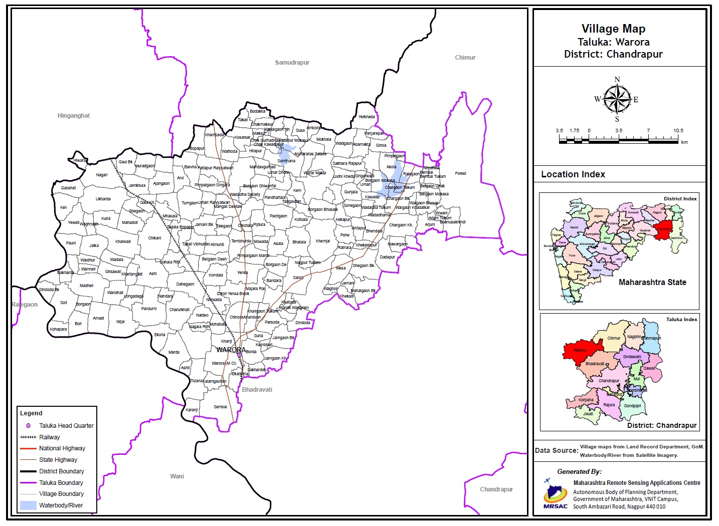 Warora Taluka - Village Map