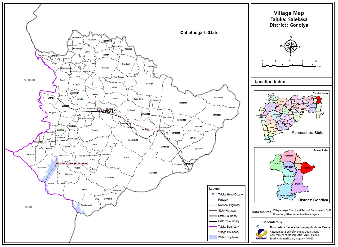 Salekasa Taluka -Village Map